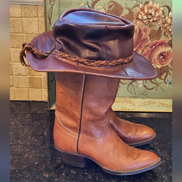 Accessories | Awesome Vintage Rancher Brown Leather Hat | Poshmark